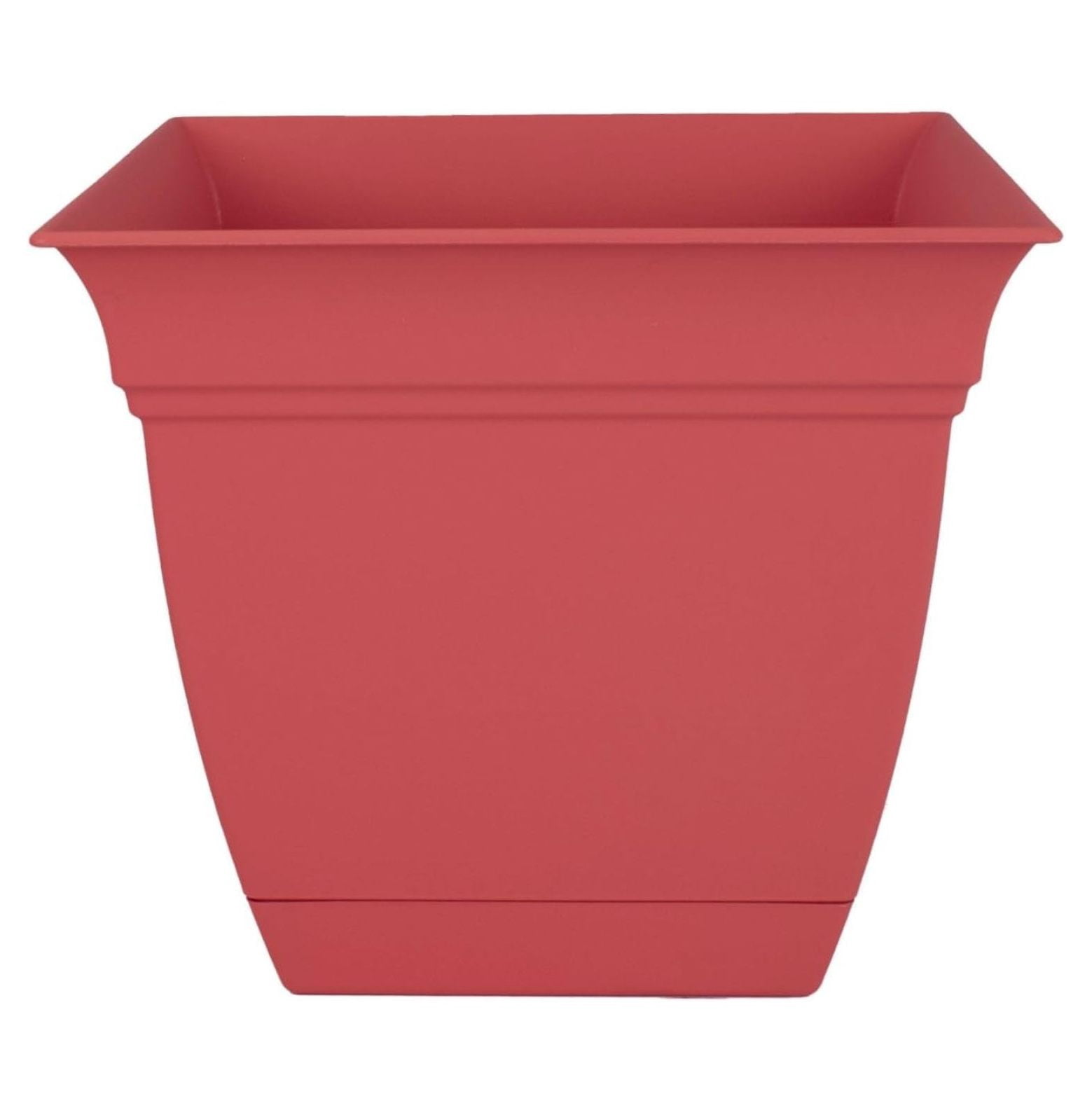 12 Inch Eclipse Square Planter with Saucer – Indoor Outdoor Plant Pot ...
