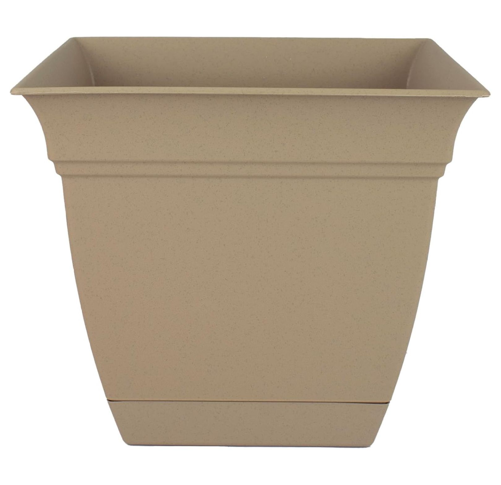 12 Inch Eclipse Square Planter with Saucer – Indoor Outdoor Plant Pot ...