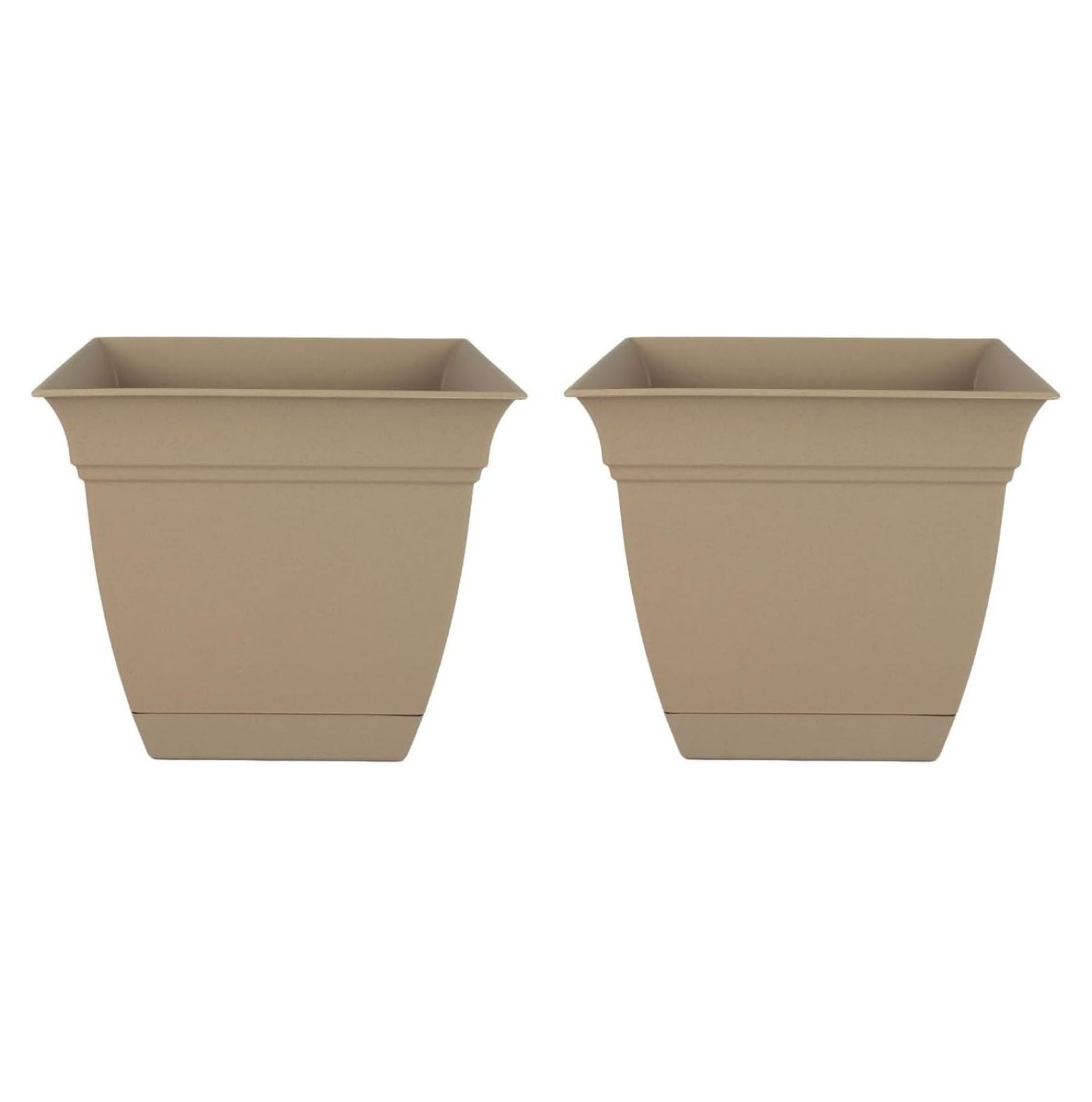 12 Inch Eclipse Square Planter with Saucer – Indoor Outdoor Plant Pot ...