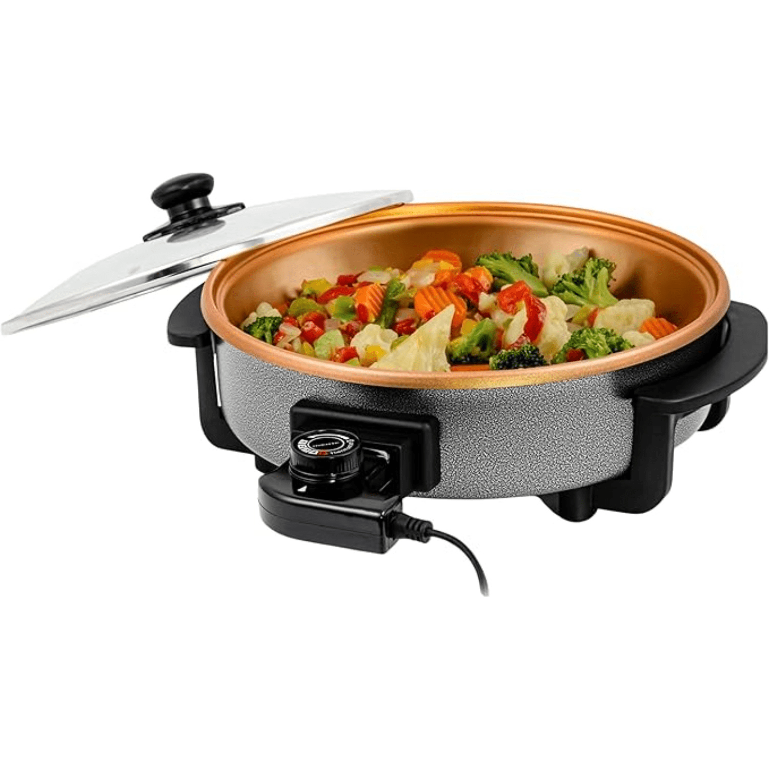 12 Inch Electric Skillet and Frying Pan with Nonstick Coating, 1400W ...