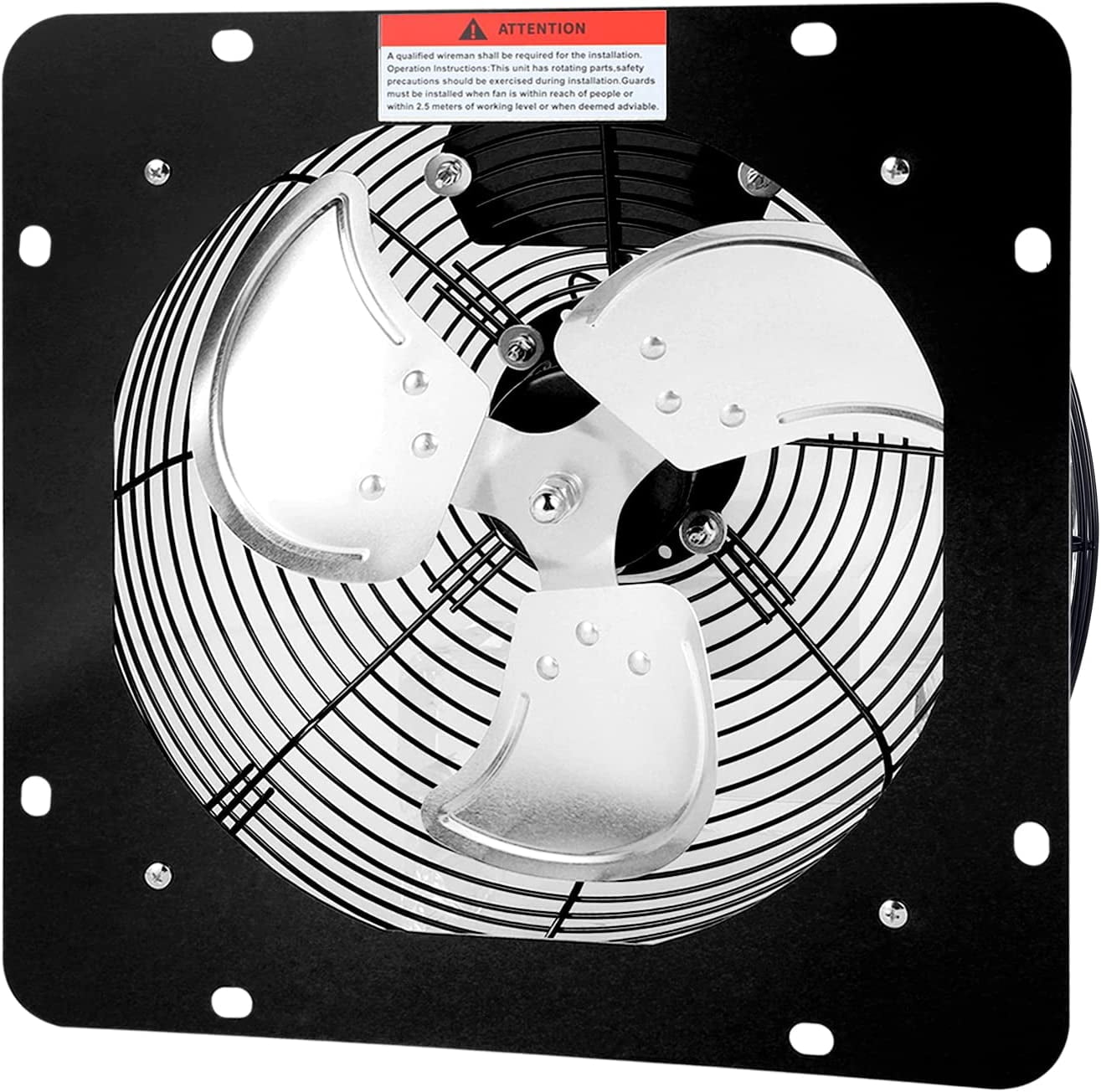 12 Inch Exhaust Fan Aluminum, High Speed 1300RPM, 1-Pack - Walmart.com