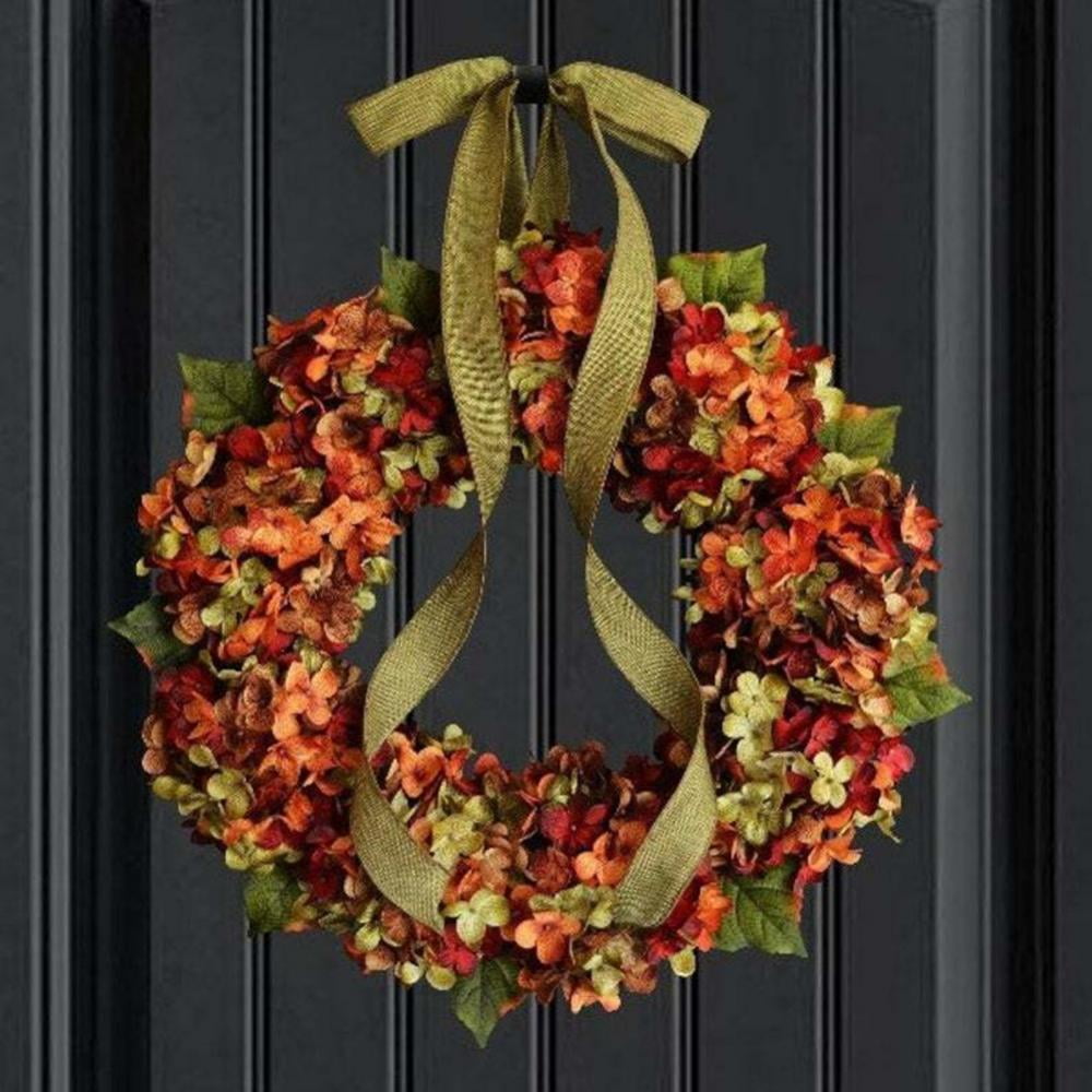 12 Inch Outdoor Harvest Fall Wreath, Hydrangea Wreath for Front Door ...