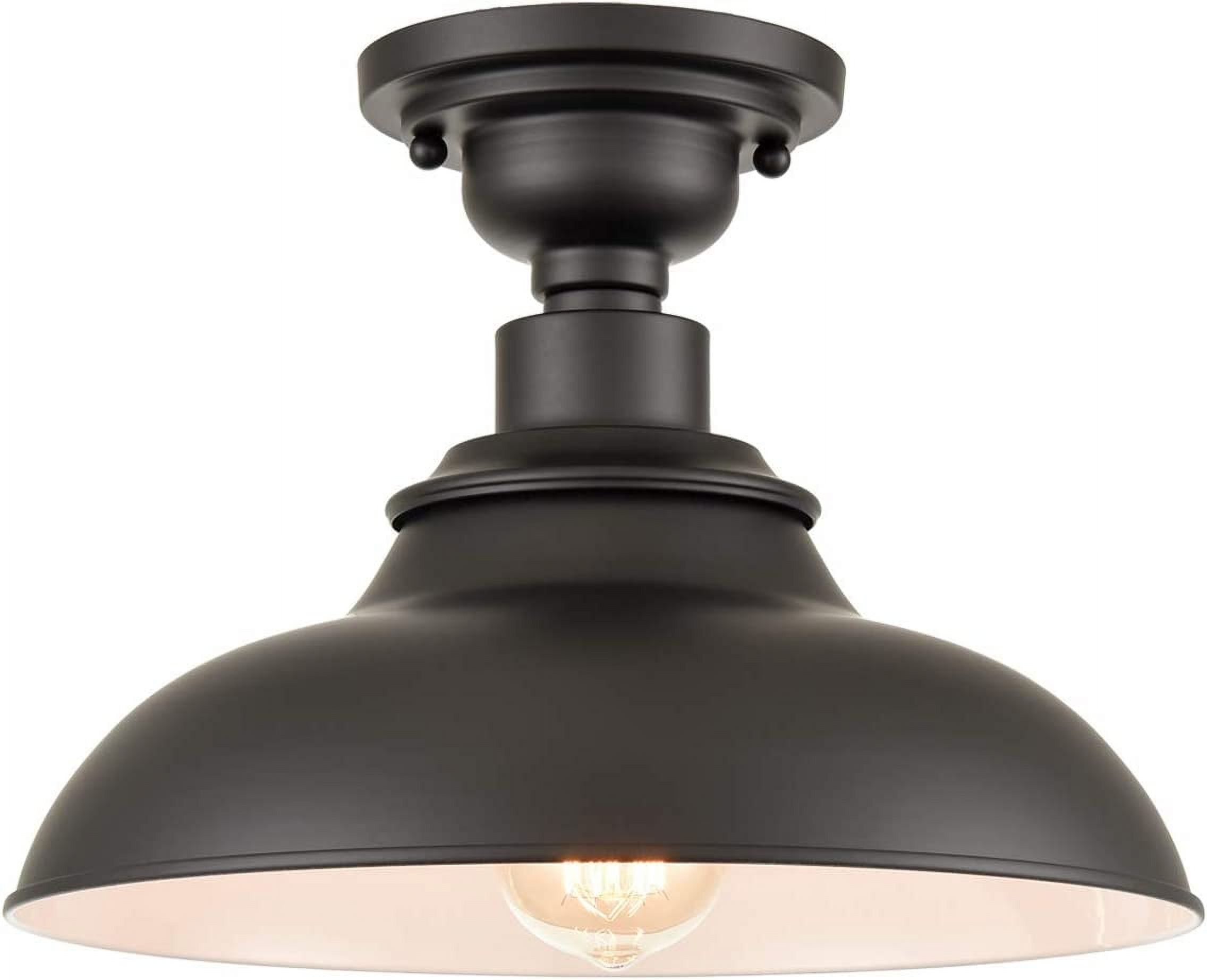 12-Inch Farmhouse Semi Flush Mount Ceiling Light Black 1-Light ...