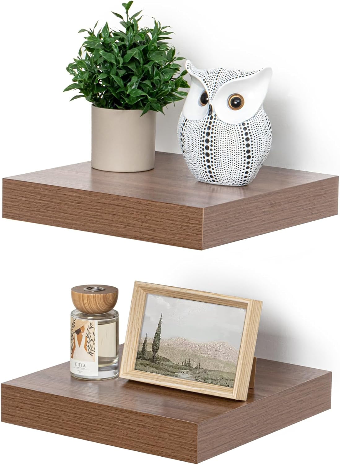 12 Inch Floating Shelf, Rustic Wood Wall Shelves for Wall Decor ...