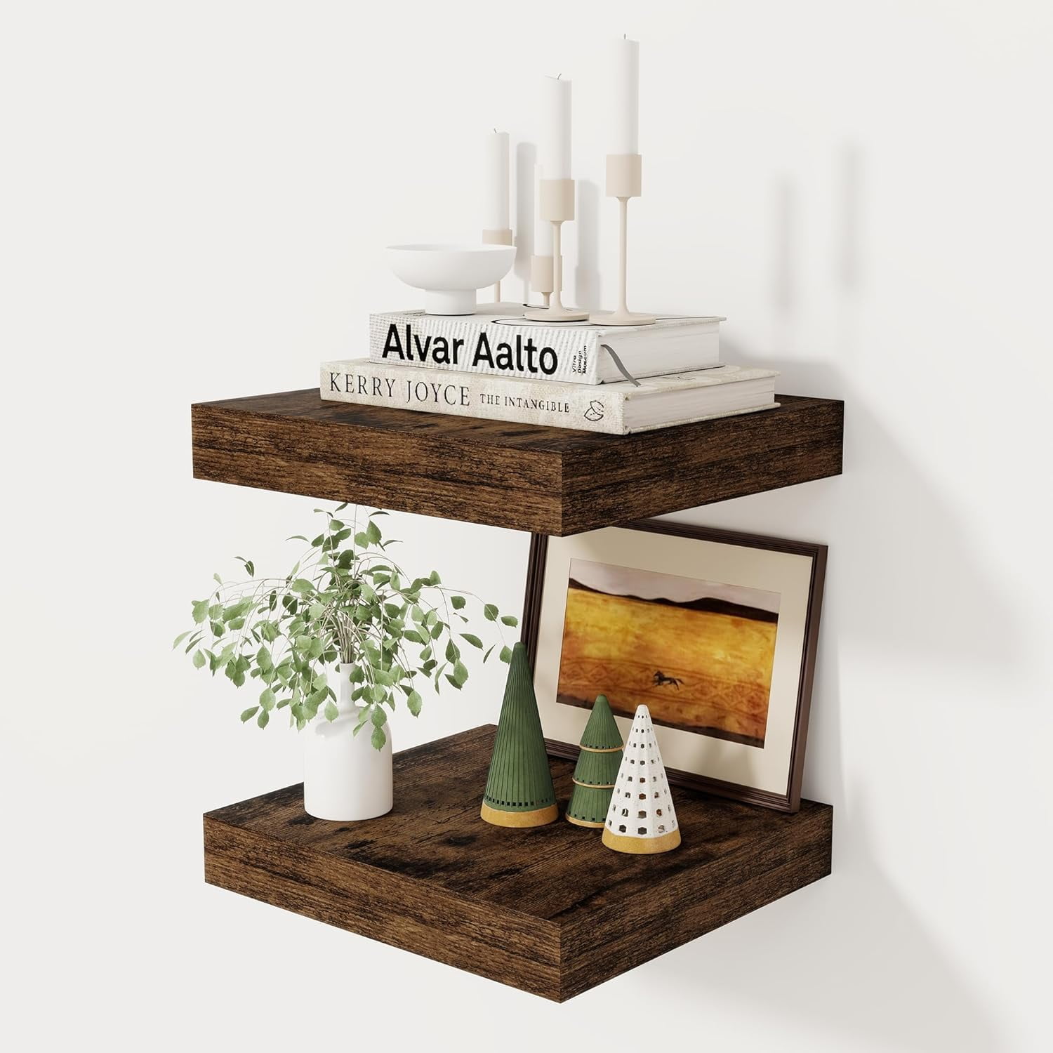 12 Inch Floating Shelf, Rustic Wood Wall Shelves for Wall Decor ...