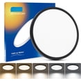 12 Inch Flush Mount Ceiling Light, 5 CCT Selectable 2700K-6500K, 24W ...