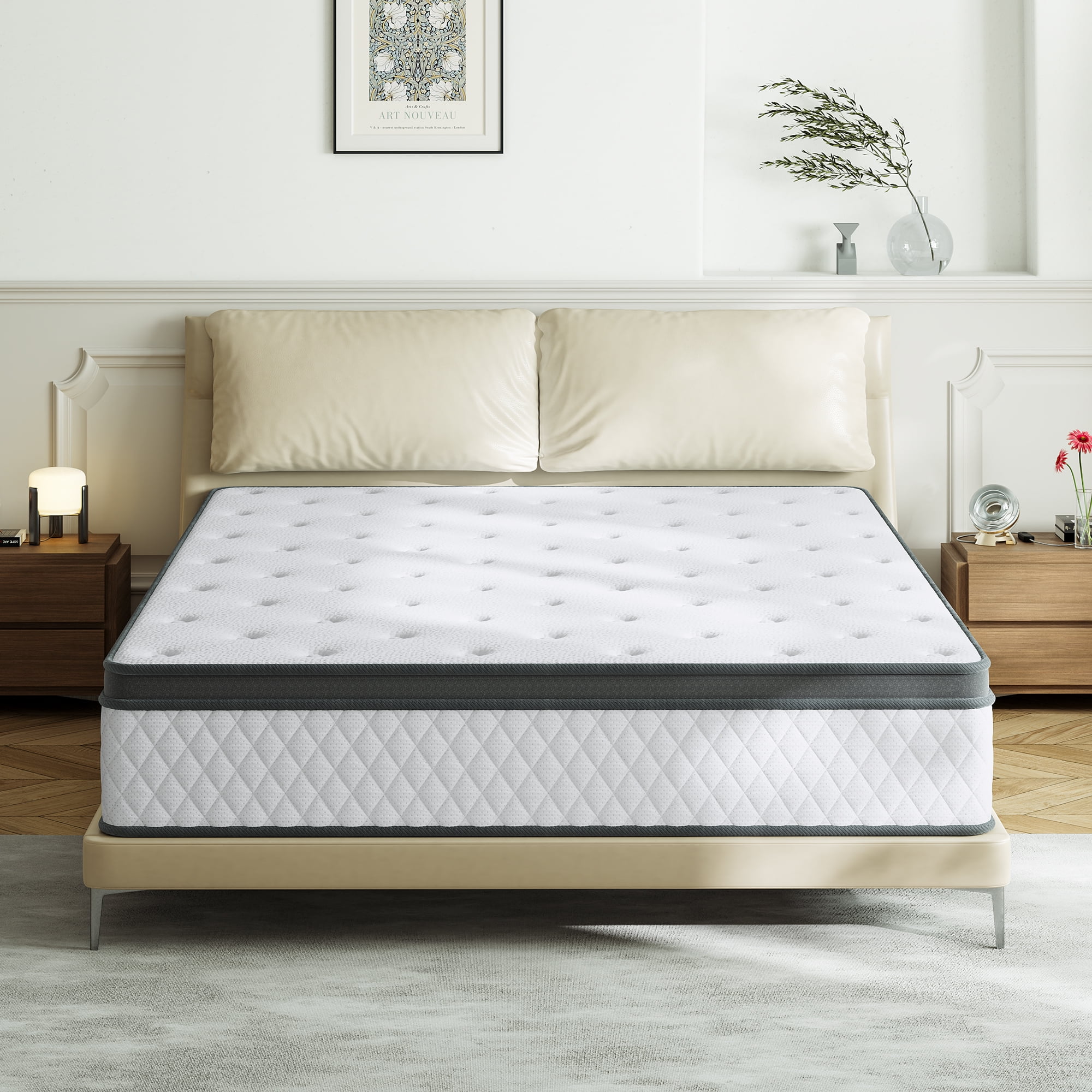 12 Inch Full Size Mattress Hybrid Memory Foam Pocket Spring Mattress in ...