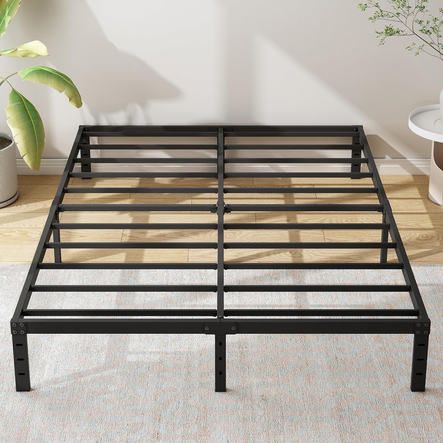 12 Inch Full Size Metal Bed Frame, Heavy Duty Steel Slat Mattress ...