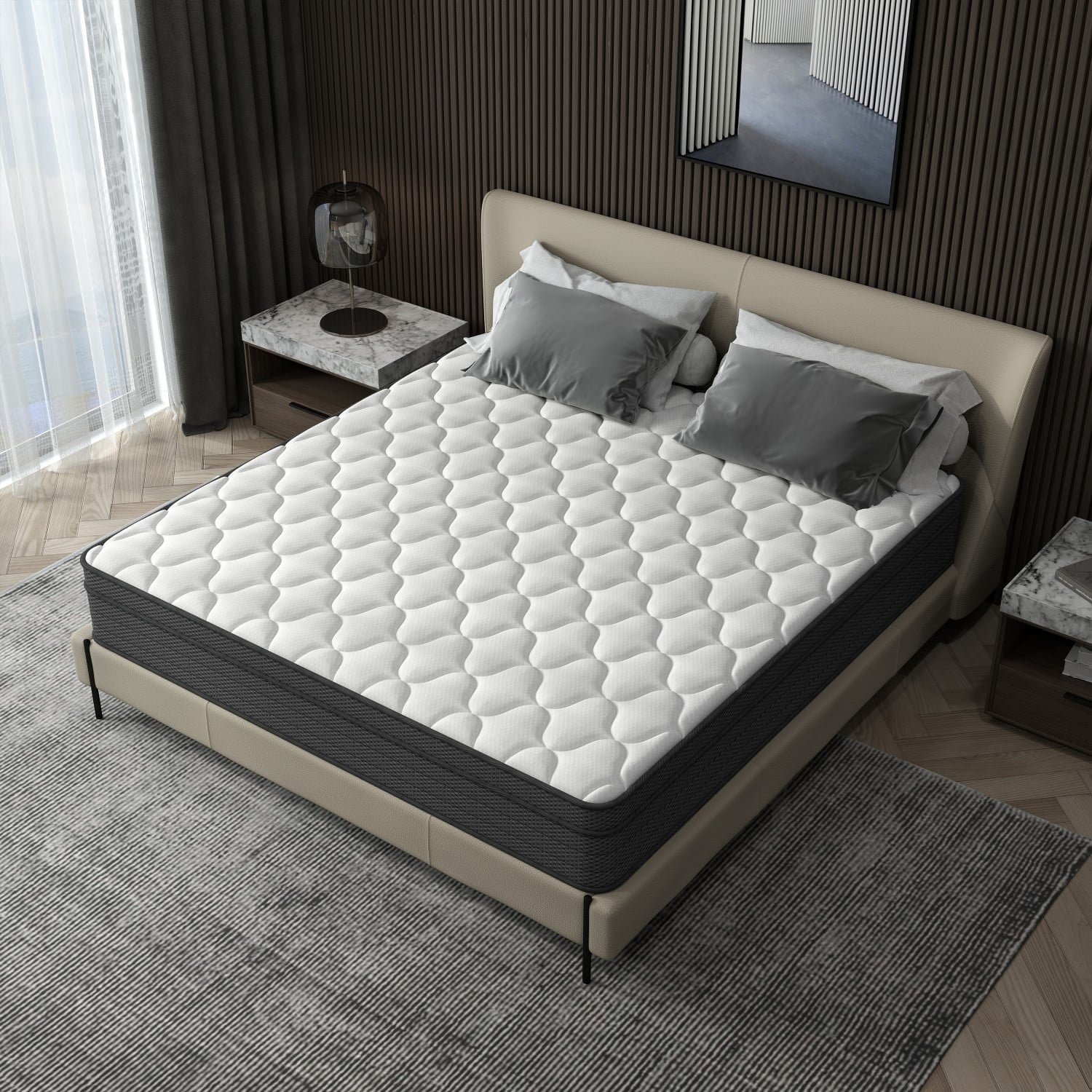 12 inch Full Sized Hybrid Mattress is Delivered in a Box. It Has a ...
