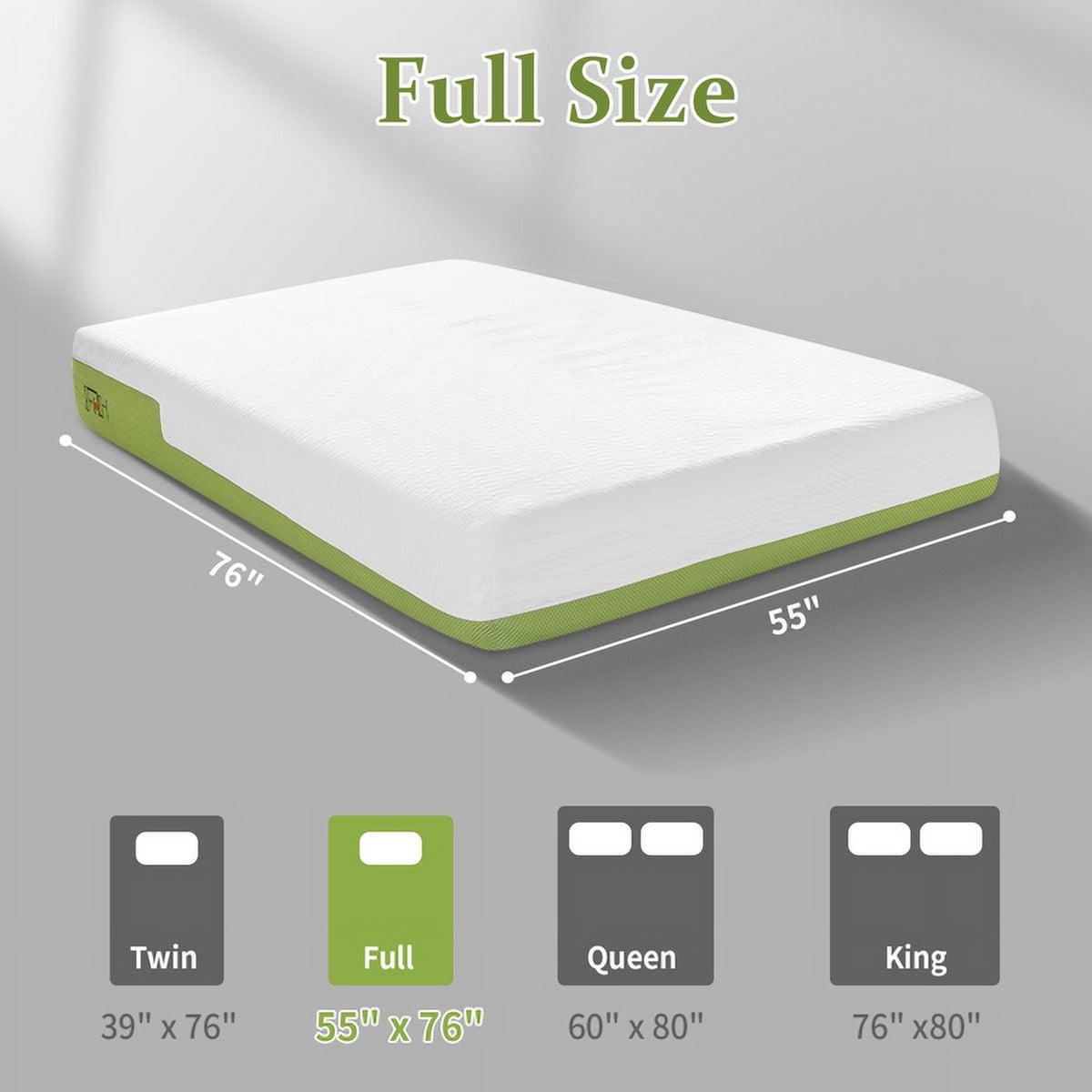 12 Inch Gel Memory Foam Mattress for Cool Sleep, Pressure Relieving ...
