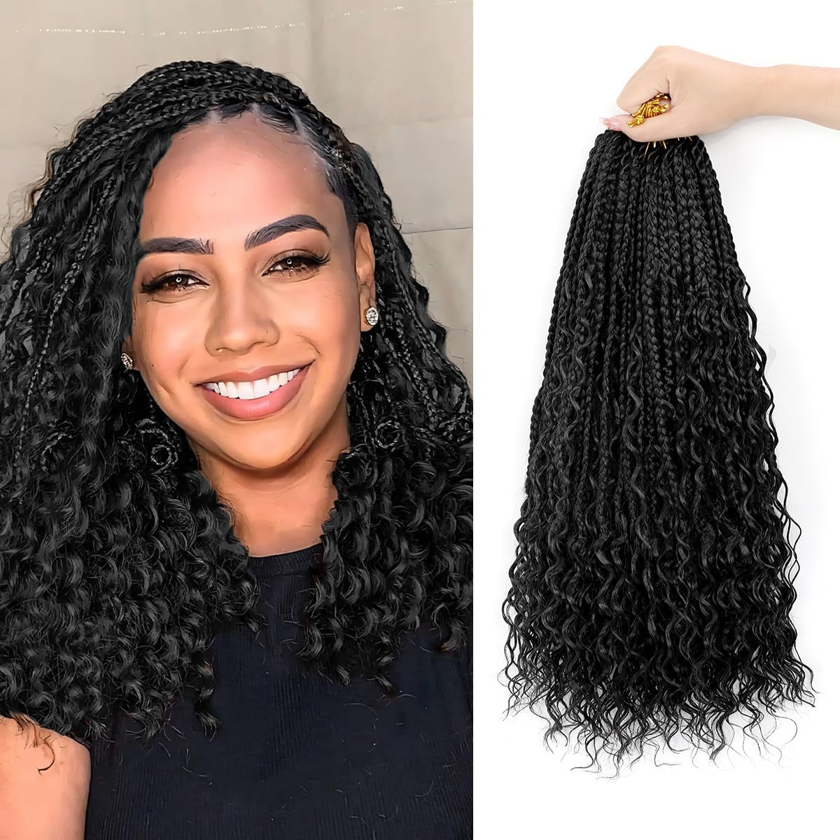 12 Inch Goddess Box Braids Crochet Hair Bohemian Crochet Boho Box ...