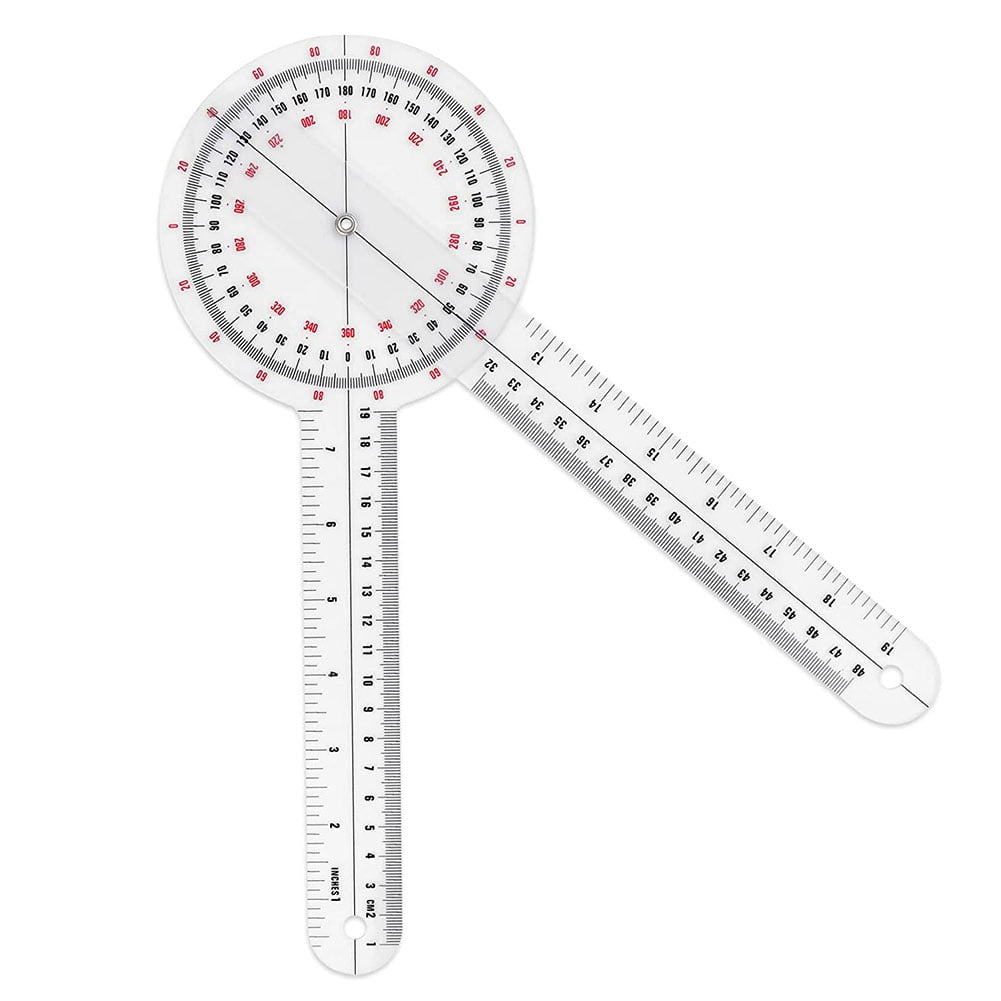 12 Inch Goniometer,Transparent Orthopedic Angle Ruler Plastic ...
