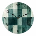 12 Inch Gradient Green Square Wall Clock, Modern Watercolor Art Battery ...
