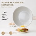 12 Inch Gray Nonstick Ceramic Wok Pan with Lid, Induction Compatible ...