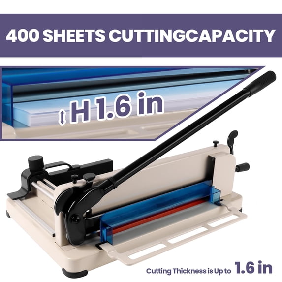 12 Inch Guillotine Paper Cutter, Heavy Duty Paper Cutter 400 Sheet, A4 ...