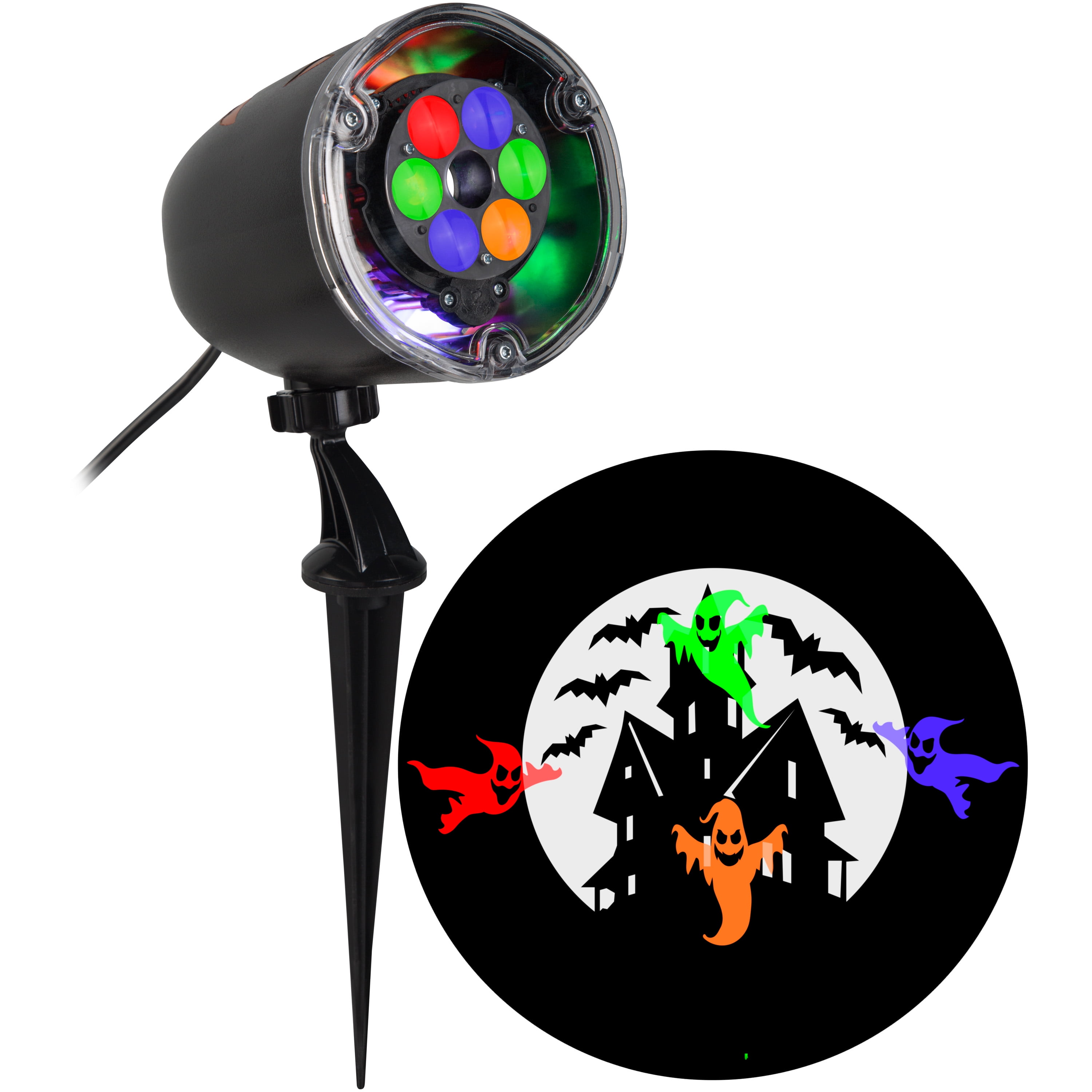 12 Inch Haunted House with Ghosts Halloween Lightshow Projection Plus ...