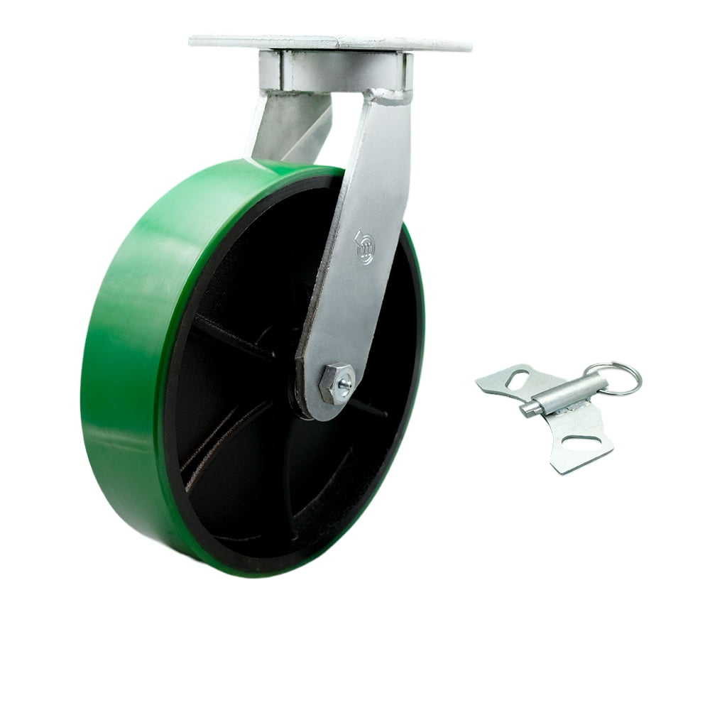12 Inch Heavy Duty Green Poly on Cast Iron Wheel Swivel Caster with ...