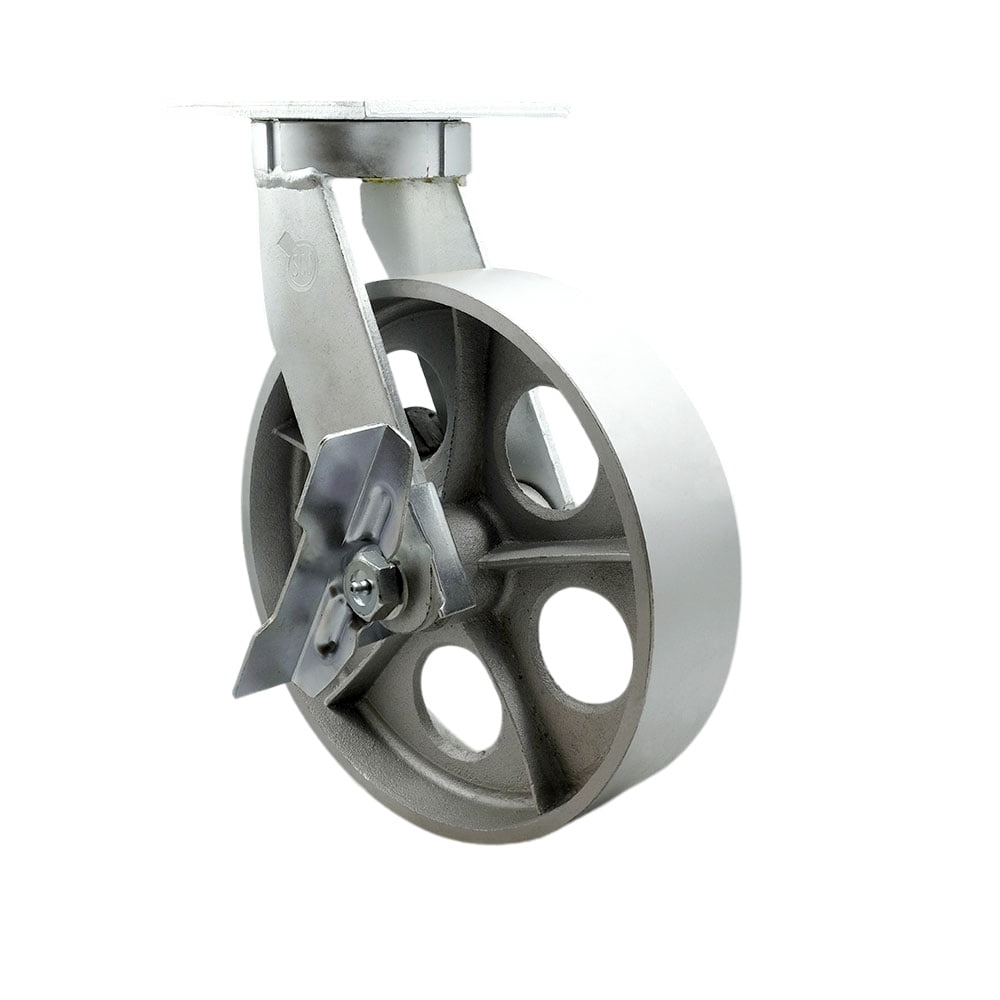 12 Inch Heavy Duty Semi Steel Cast Iron Caster with Brake and Swivel ...