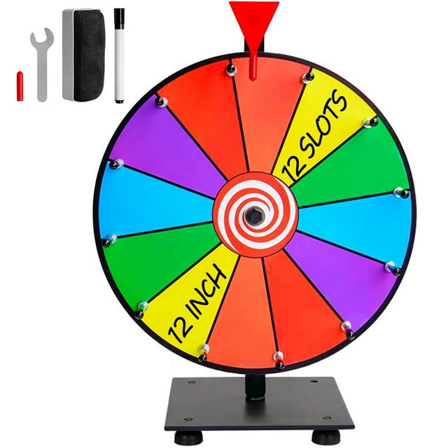 12 Inch Heavy Duty Spinning Prize Wheel - 12 Slots Color Tabletop ... 12 Inch Heavy Duty Spinning Prize Wheel - 12 Slots Color Tabletop ...
