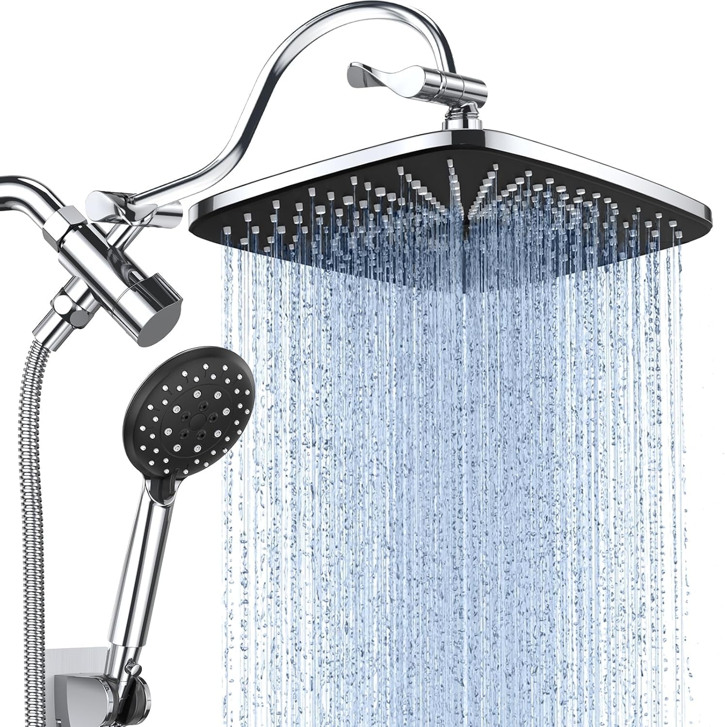 TJOUL 12 Inch High Pressure Rain Shower Head Combo with Adjustable ...