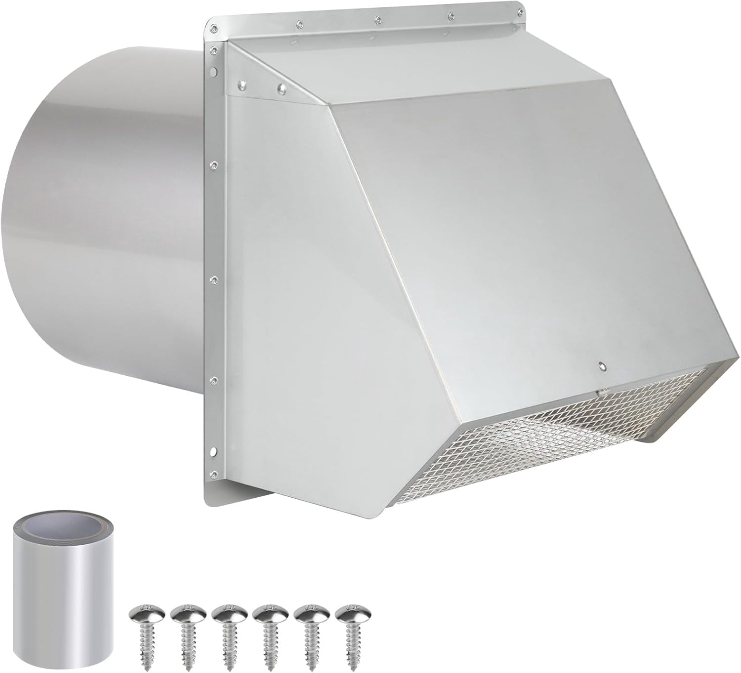 12 Inch Hooded Wall Vent with Screen and Damper,Outdoor Wall Exhaust ...