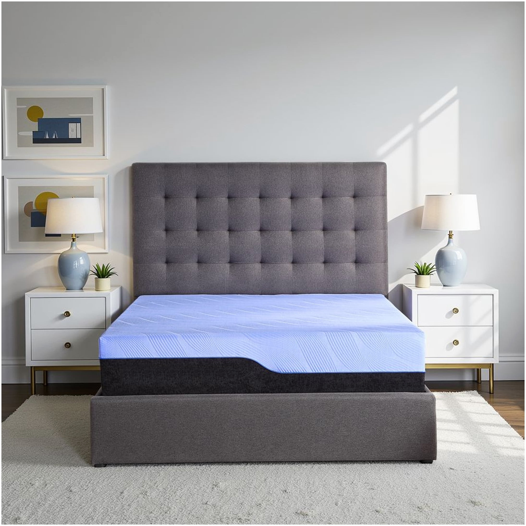 12 Inch Hybrid Mattress, Medium Plush Feel with Cooling Copper, Motion ...