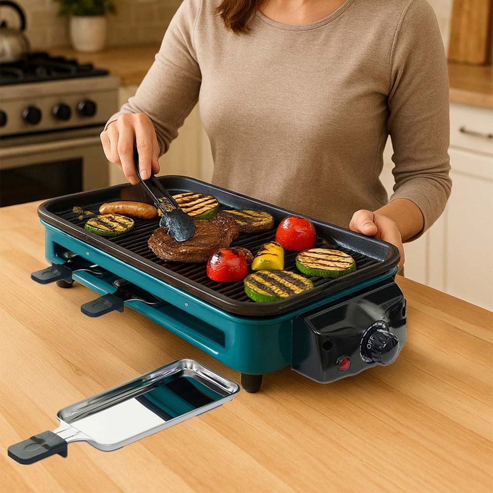 12 Inch Indoor Smokeless Stainless Steel Grill - Adjustable Temperature ...