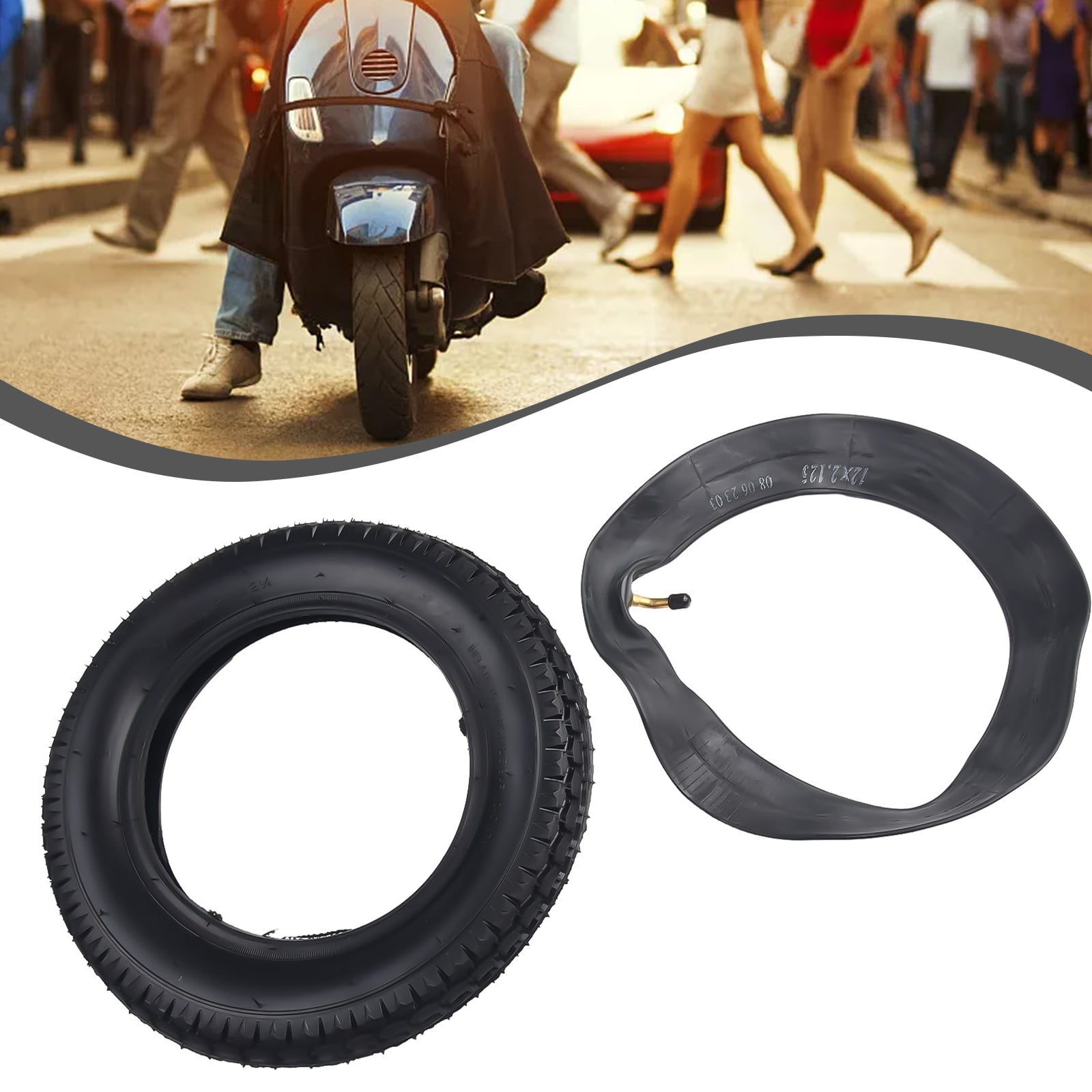 12 Inch Inner Tube&Tyre 12 1/2x2 1/4(62-203) for E-Bike Scooter 12.5x2 ...