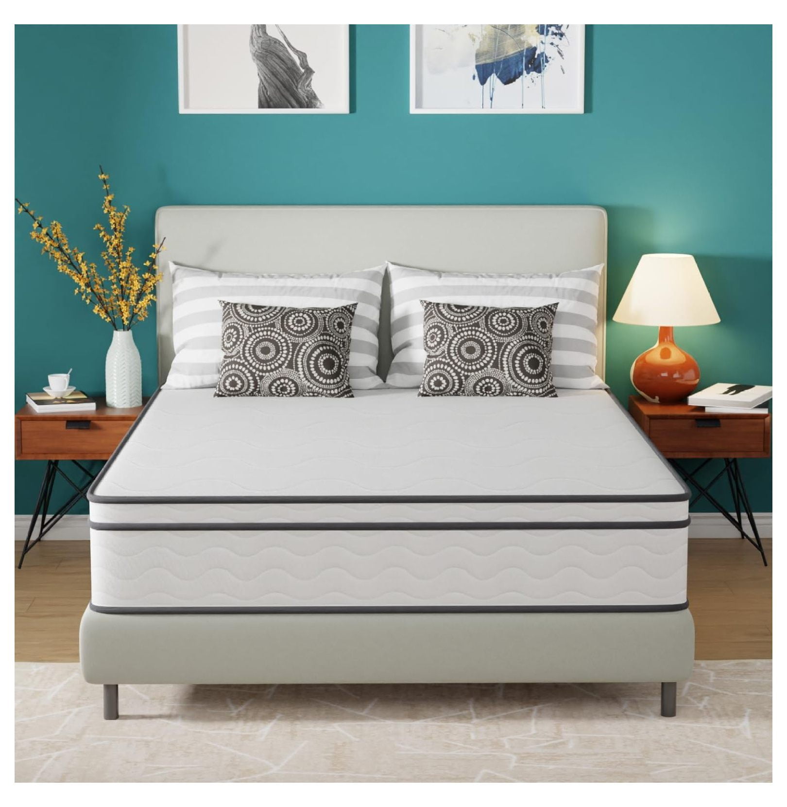 12 Inch Innerspring Mattress in a Box with Bamboo charcoal Gel Memory ...