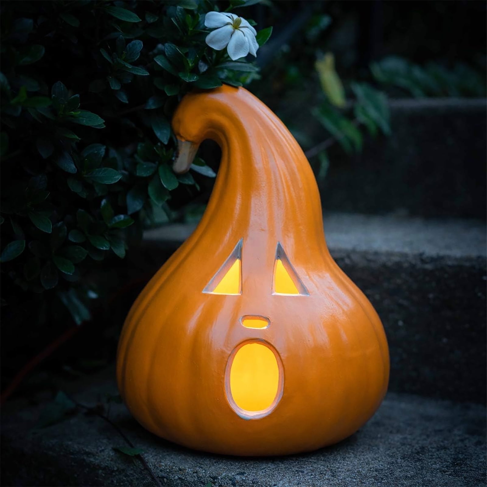 12 Inch Jack O' Lantern - Halloween Pumpkin Decoration Bell Shape for ...