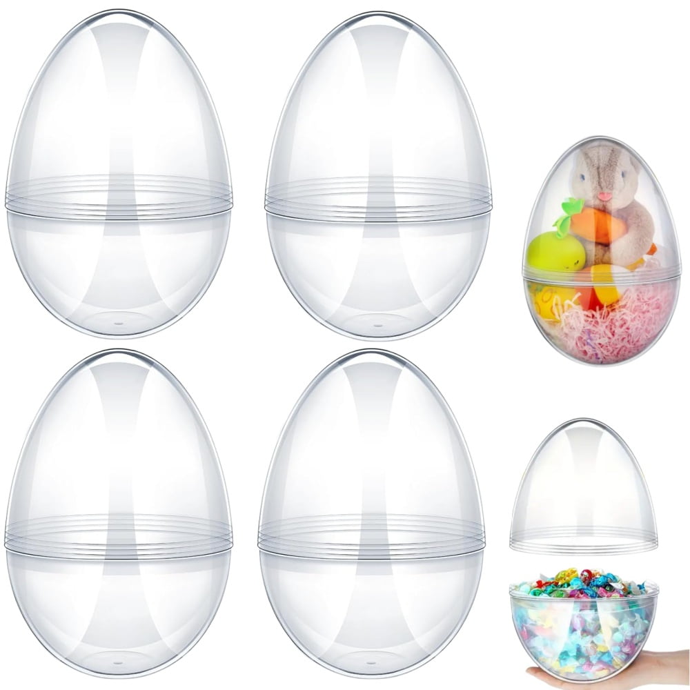 12 Inch Jumbo Plastic Easter Eggs - 4PCS,Large Clear Easter Eggs ...
