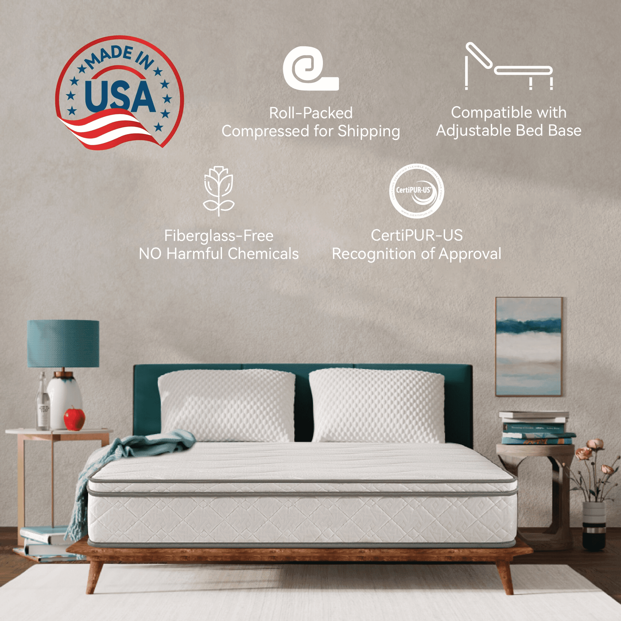 12-Inch Queen Hybrid Cooling Gel Memory Foam and Pocketed Coils ...