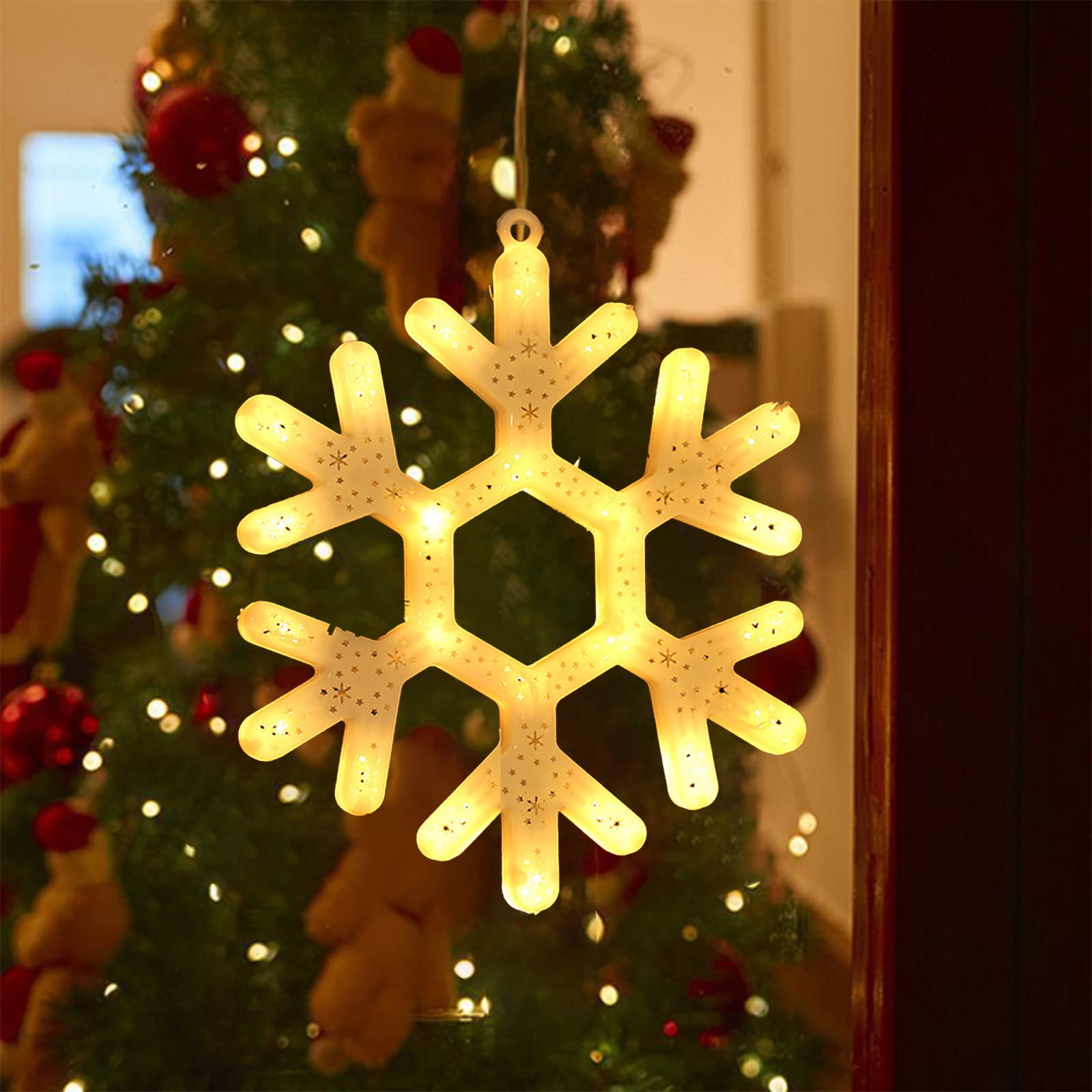 LED Snowflake Lights Large 12" Christmas Snowflake Decorations Outdoor ...