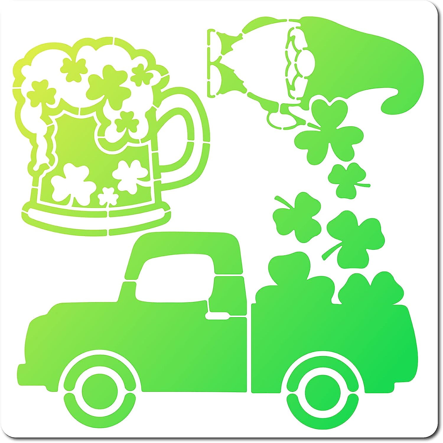 12 Inch Large Car Stencil St. Patrick's Day Shamrock Templates Reusable ...