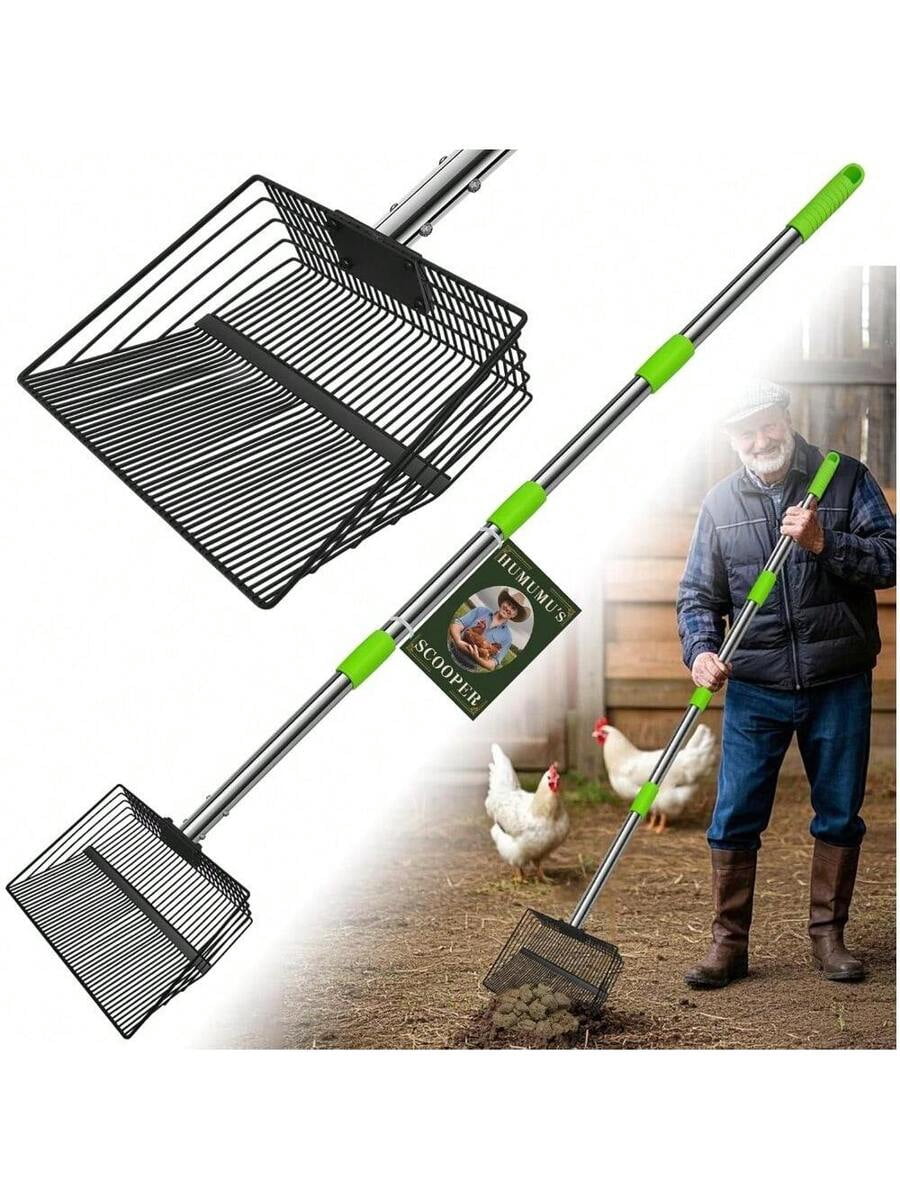12-Inch Large Chicken Manure Shovel – Stainless Steel Handle, Dual ...