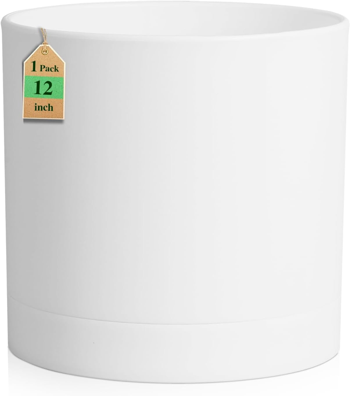 12 Inch Large Deep Flower Pots for Outdoor Indoor Plants, Cylinder Tall ...