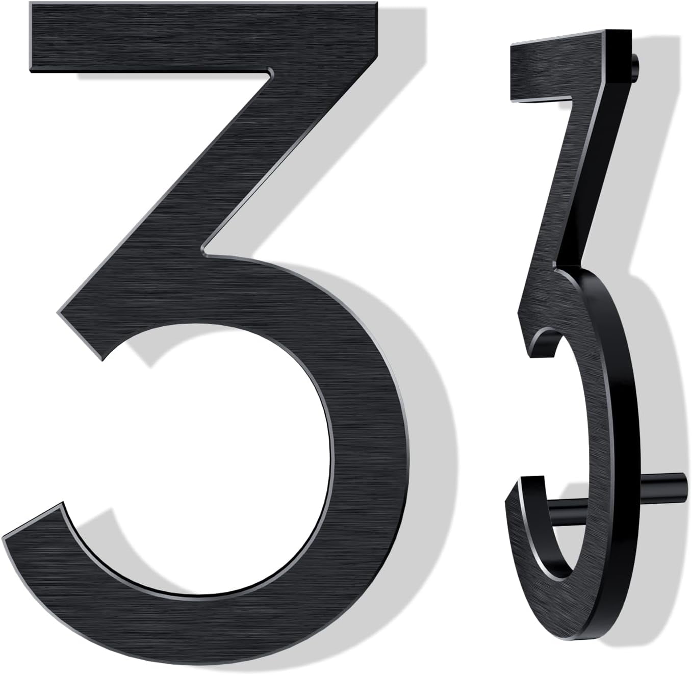 12 Inch Large Modern House Numbers for Outside, Black Metal Home ...