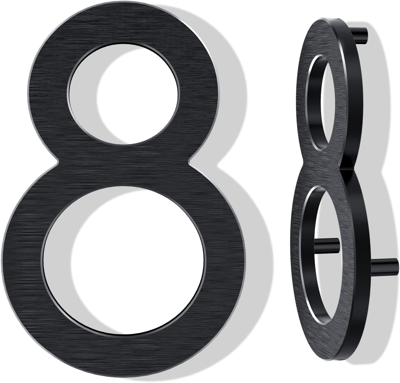 12 Inch Large Modern House Numbers for Outside, Black Metal Home ...