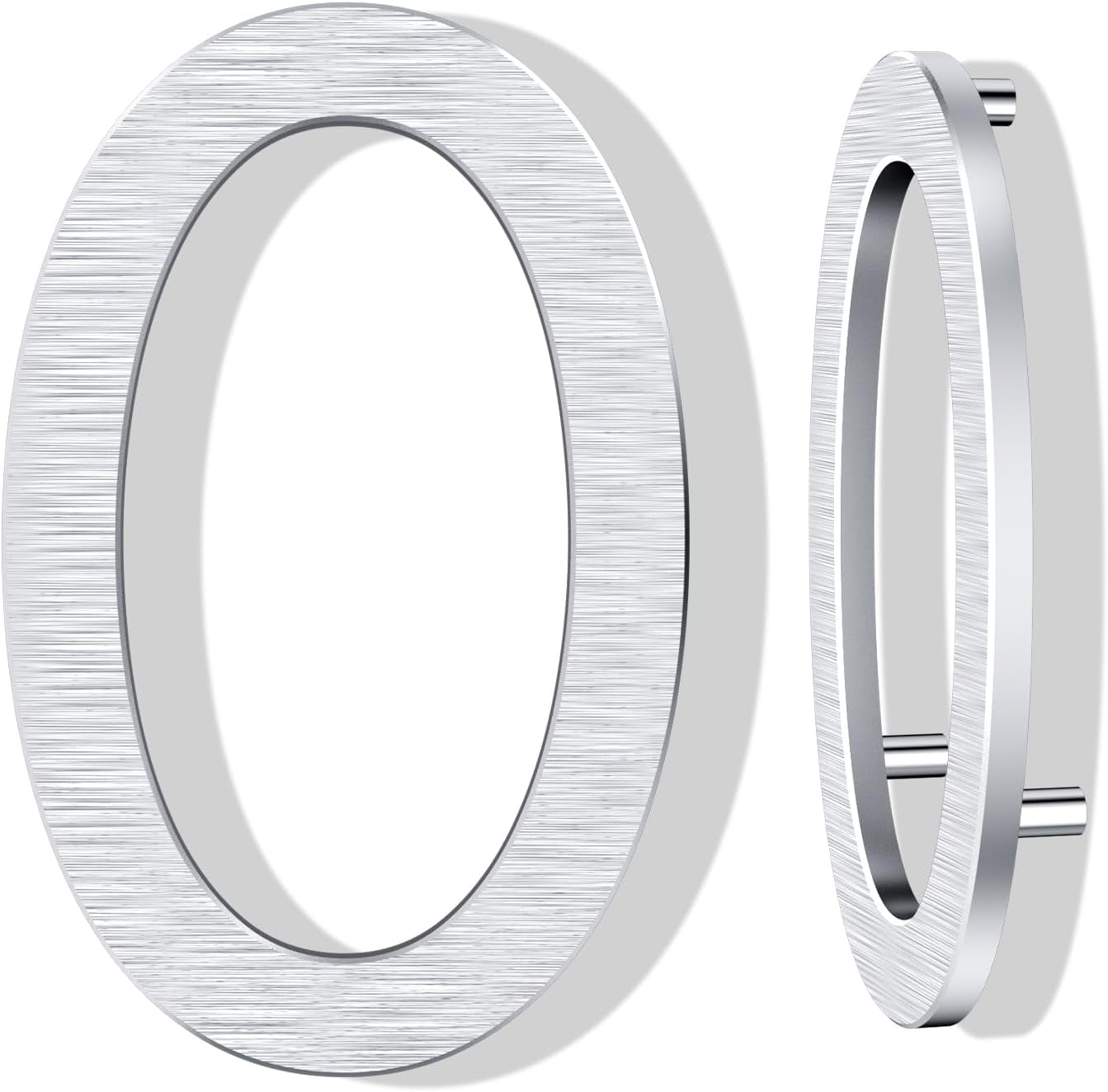 12 Inch Large Modern House Numbers for Outside, Silver Metal Home ...