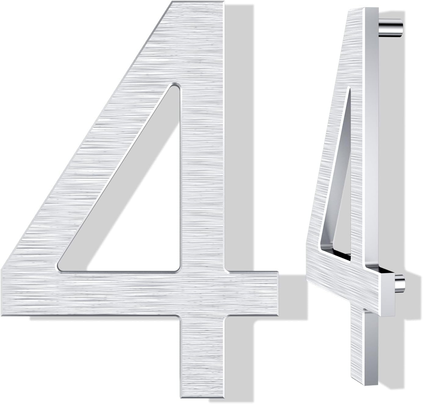 12 Inch Large Modern House Numbers for Outside, Silver Metal Home ...