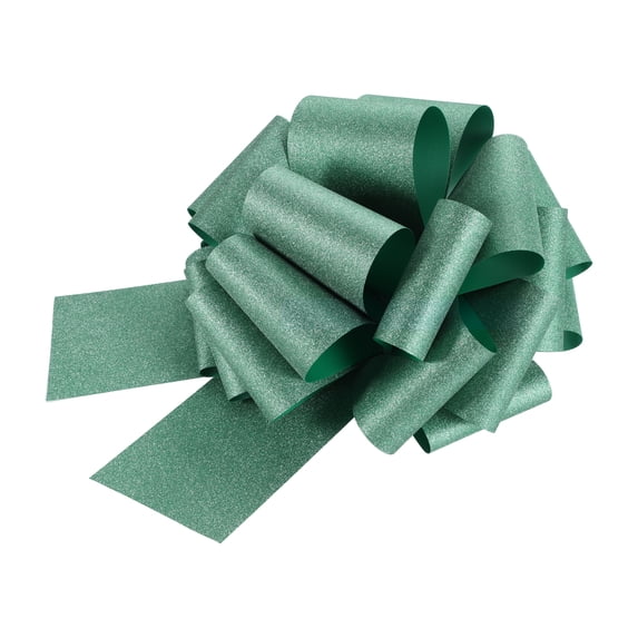 12 Inch Large Pull Bow Glitter Gift Wrapping Big Pull Bows Ribbon Green ...