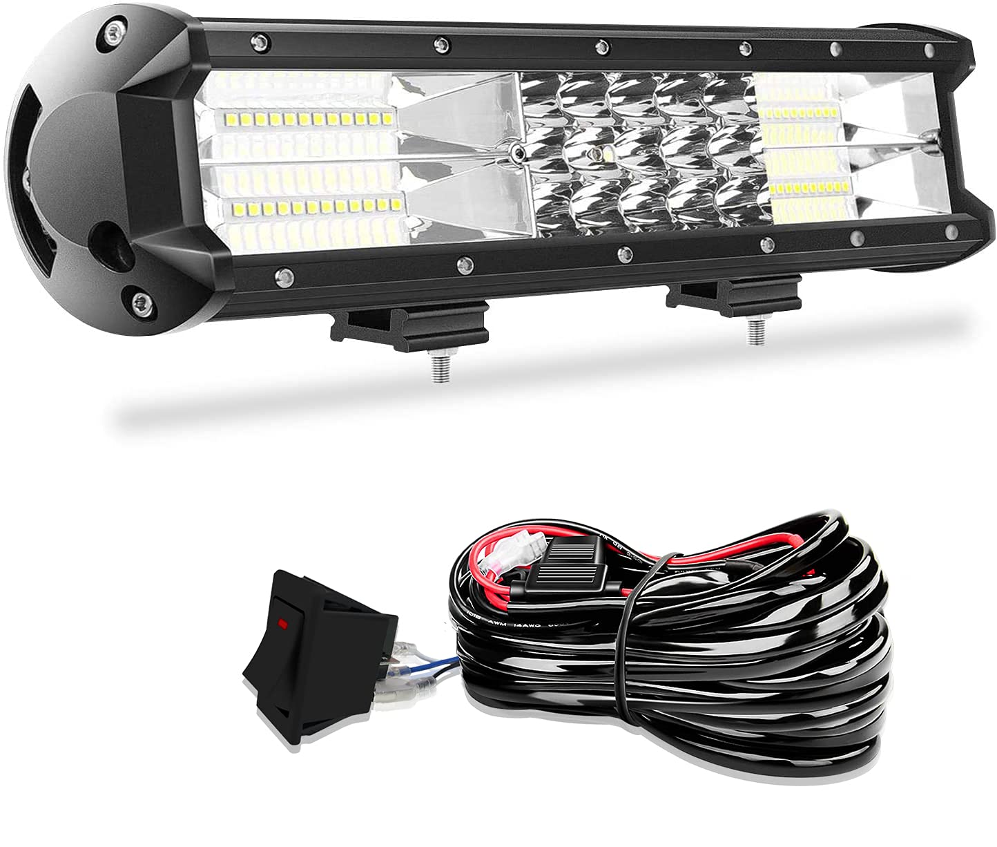 12 Inch Led Light AIF4 Bar 180W Spot Flood Combo Beam 18000LM Triple ...