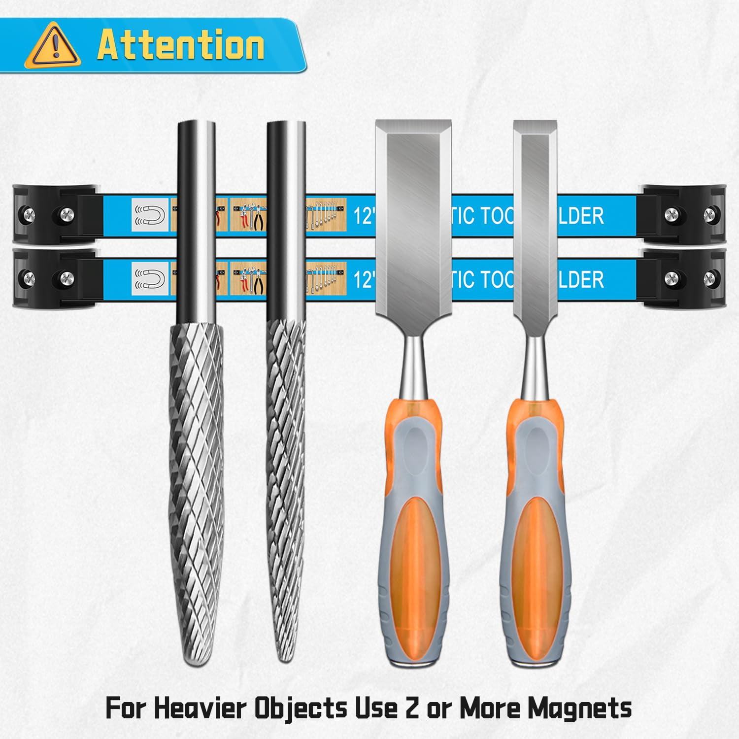 12 Inch Magnetic Tool Bar Set of 4 Heavy Duty Magnet Strip for Garage ...