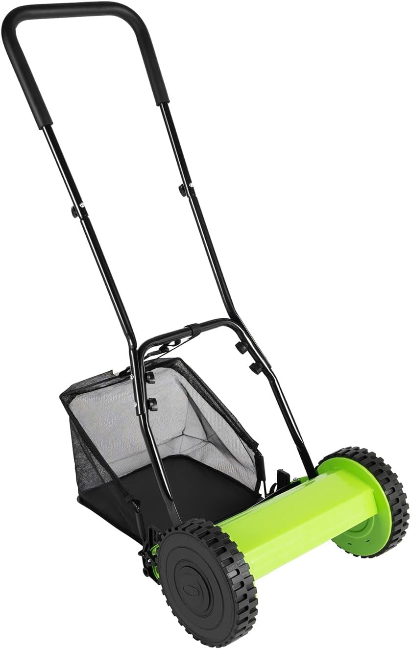 12 Inch Manual Lawn Mower,Green Works Lawn Mower with 2 Extension Pipes ...