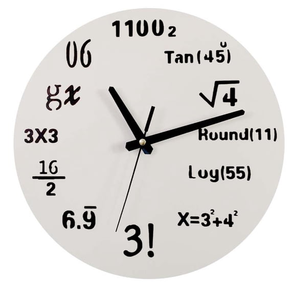 12 Inch Math Clock Unique Wall Clock Modern Design Novelty Maths ...