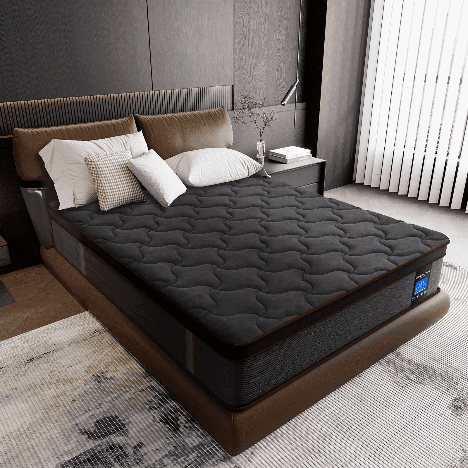 Garaneeds Adult 12 Inch Antimicrobial Queen Medium Pillow Top Memory ...