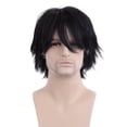 12-Inch Men's Layered Fluffy Hair Wig for Cosplay - Versatile Diagonal ...