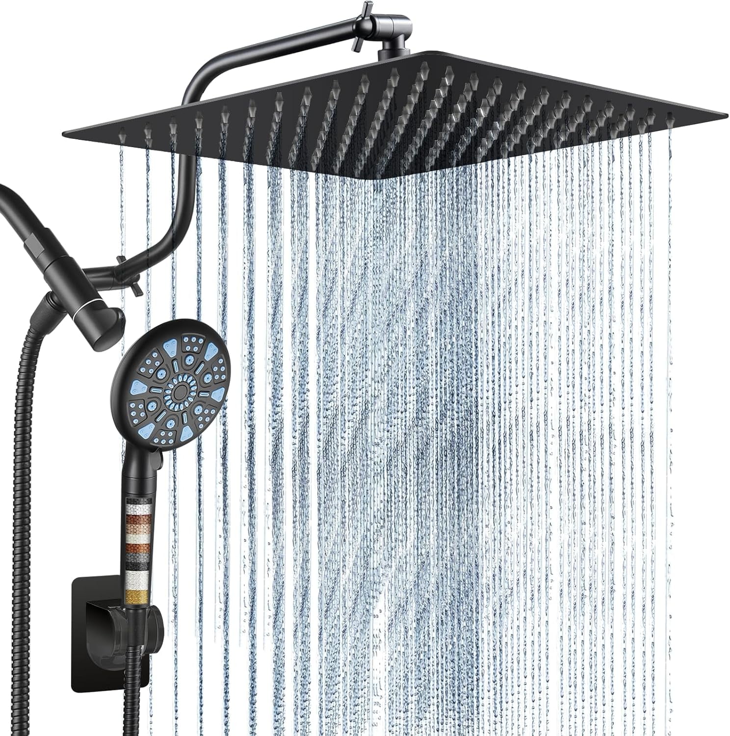 12 Inch All Metal 3-Way Rain Shower Head, High Pressure Shower Head ...
