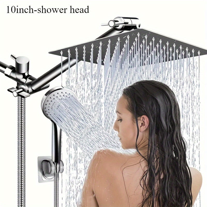 12 Inch All Metal 3-Way Rain Shower Head, High Pressure Shower Head, Dual Shower Heads with ...