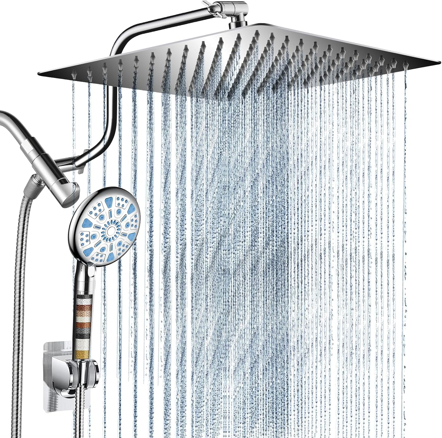 12 Inch All Metal 3-Way Rain Shower Head, Shower Head, Dual Shower ...